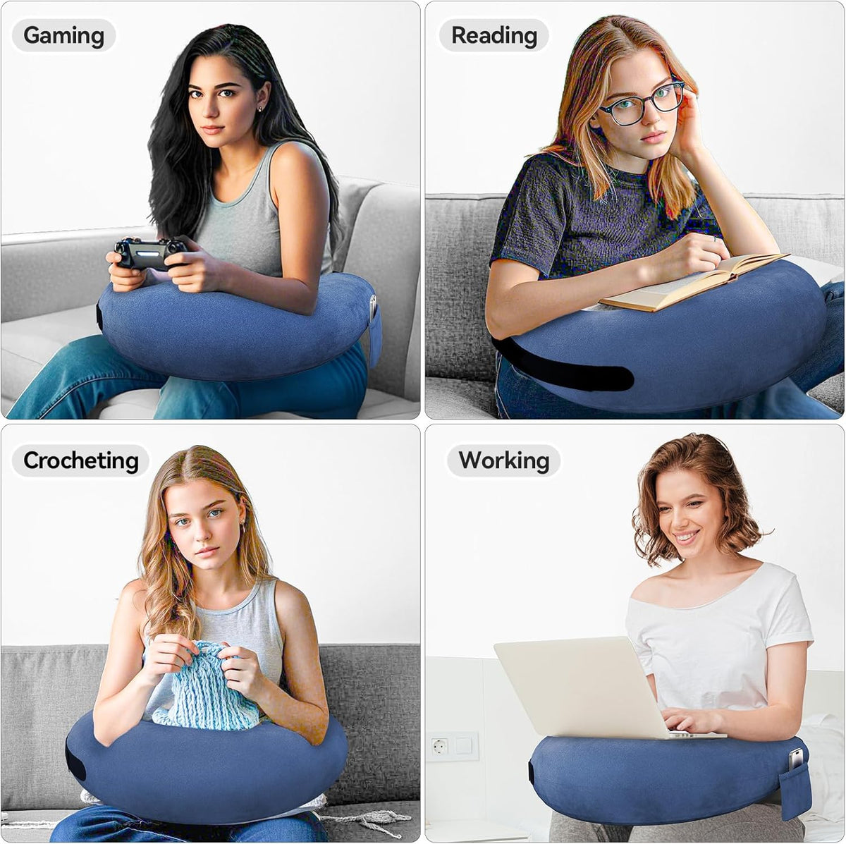 Gaming & Reading Lap Desk Pillow for Sitting on The Bed/Sofa/Floor ...